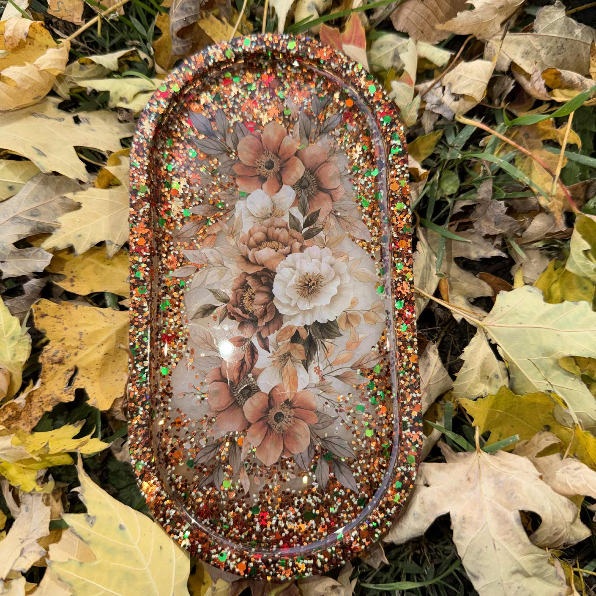 Fall Oval Tray #8 – Pretty Fingers By Robin